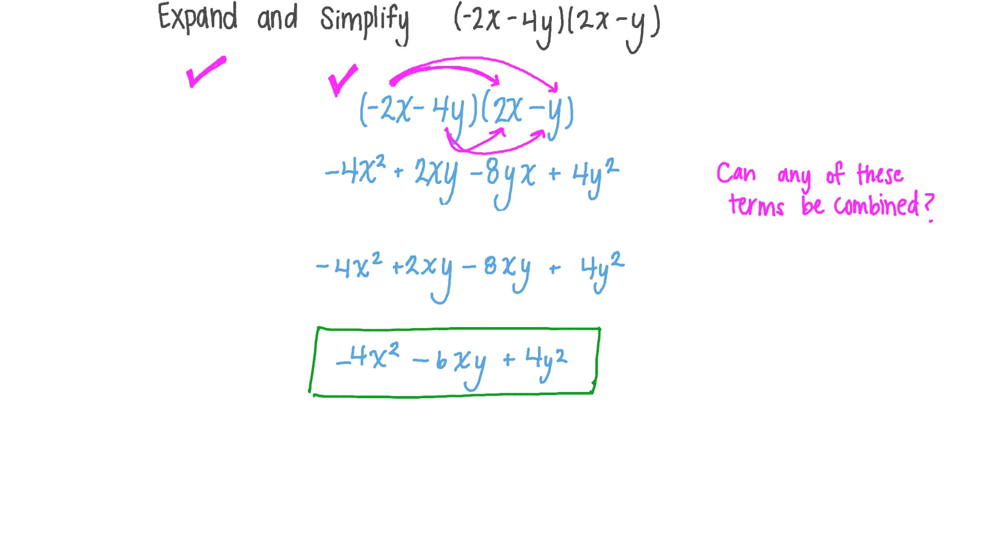 ion Video Expanding And Simplifying Algebraic Expressions Nagwa
