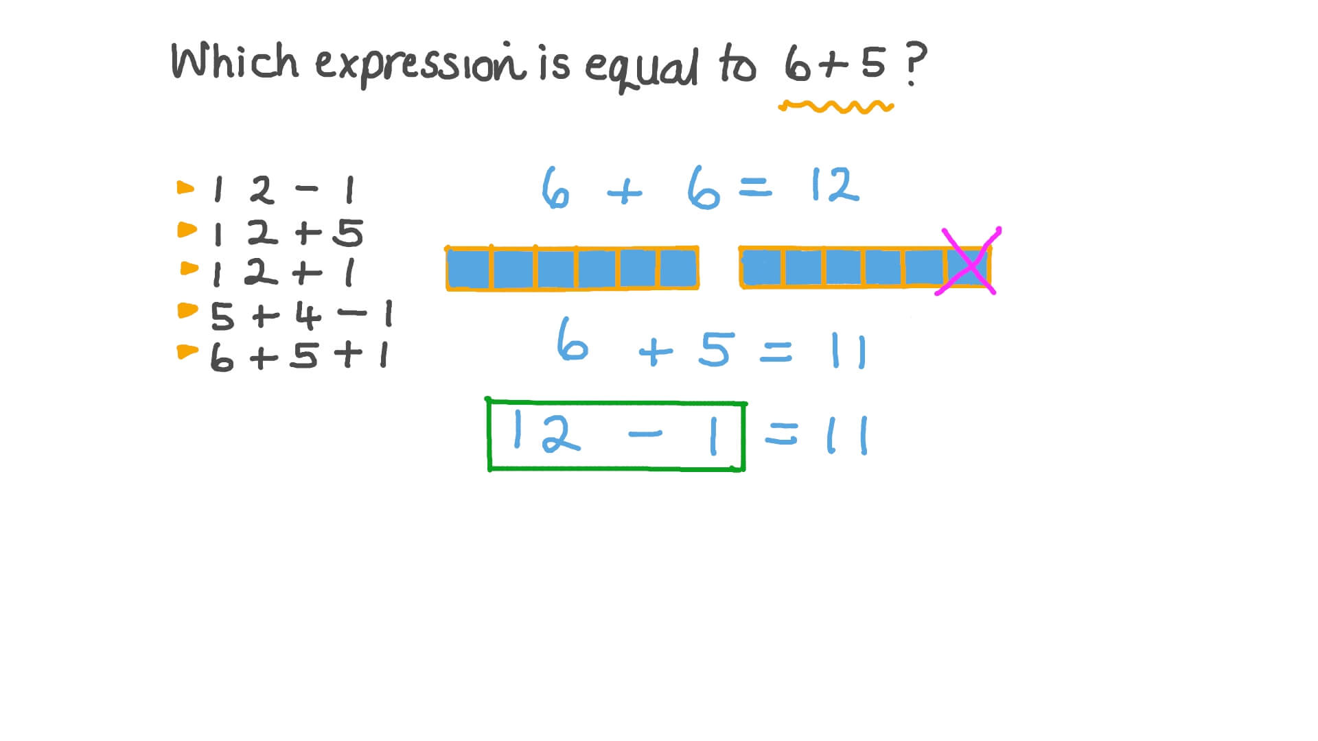 Question Video: Identifying Equal Subtraction Sentences | Nagwa
