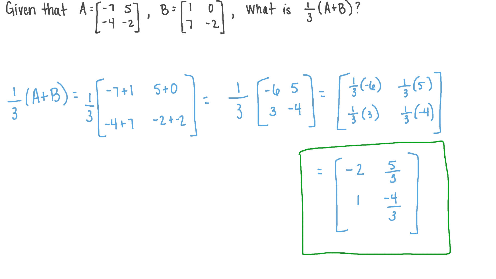 ion Video Finding The Sum Of Two Matrices With Scalar 