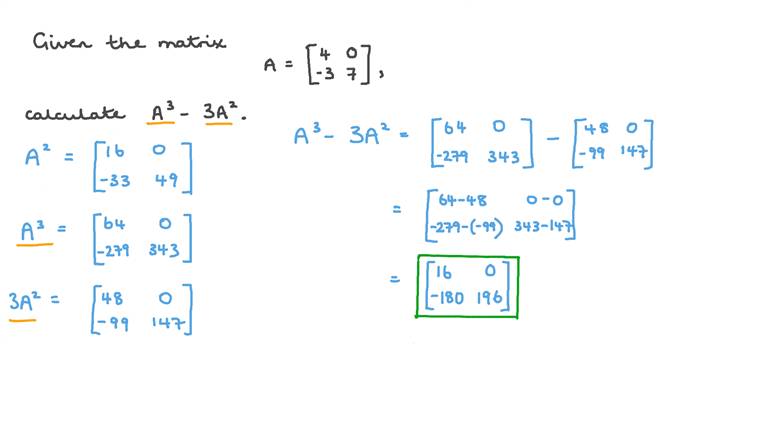 Lesson: Power of a Matrix | Nagwa