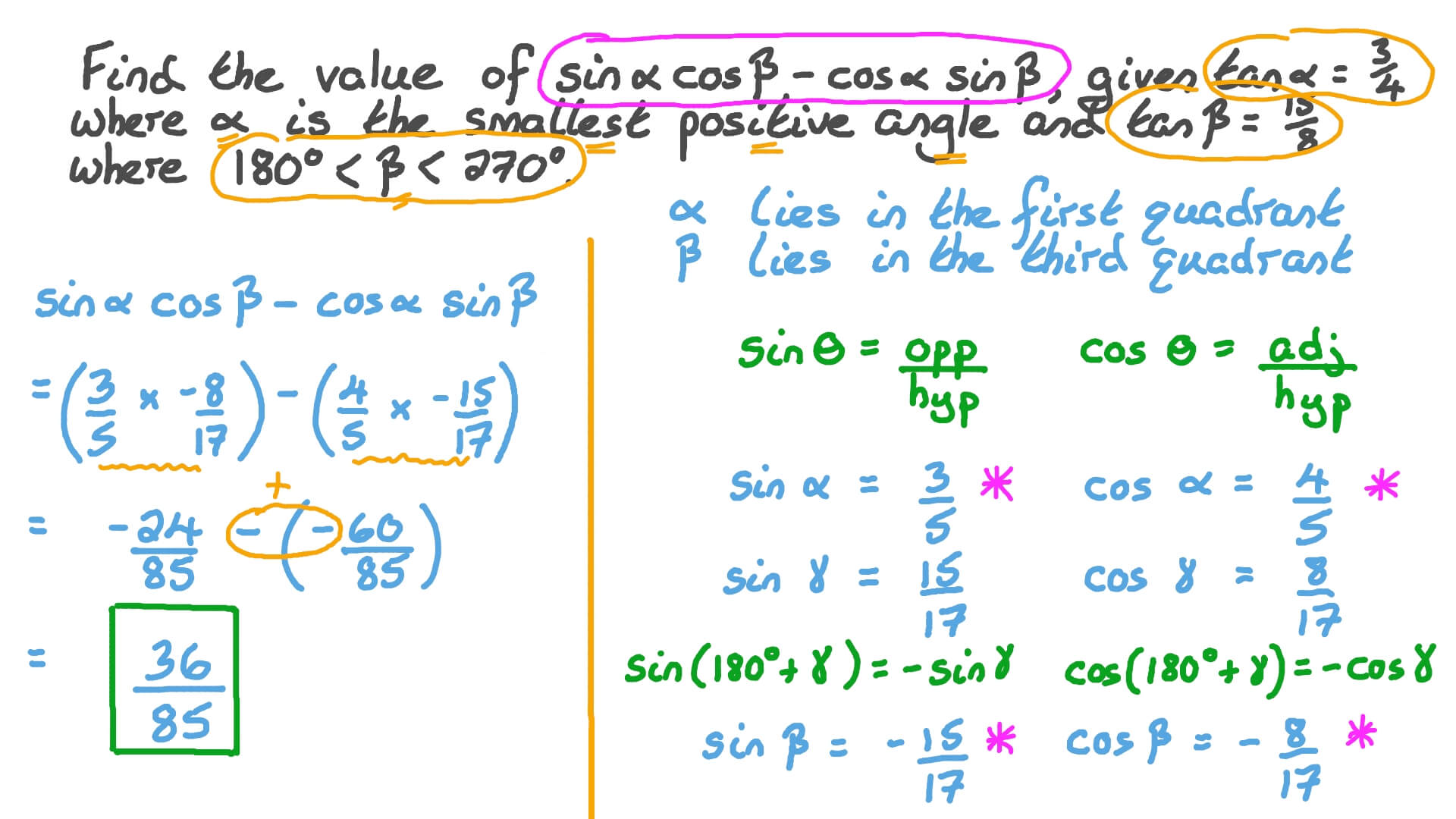 Question Video Using The Pythagorean Identities To Evaluate A