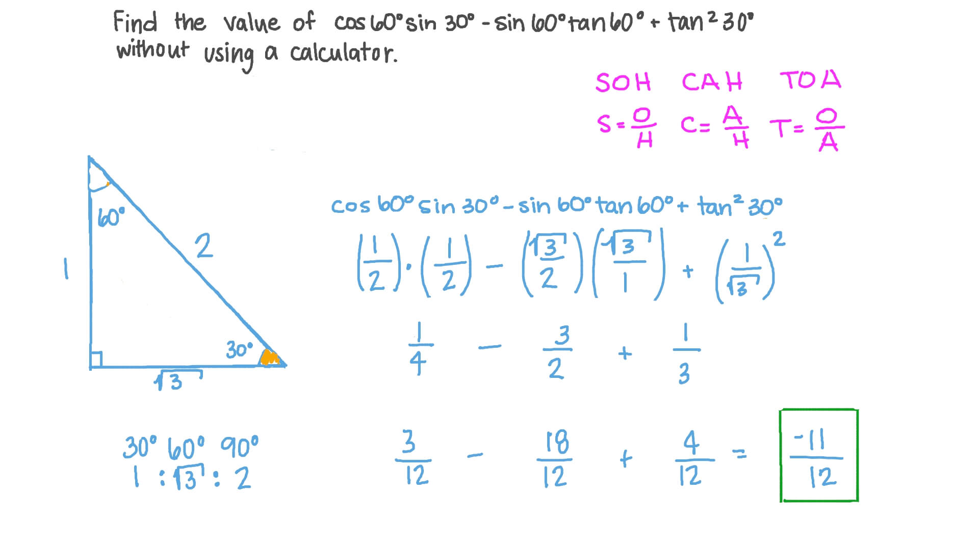 Question Video Using Trigonometric Values Of Special Angles To