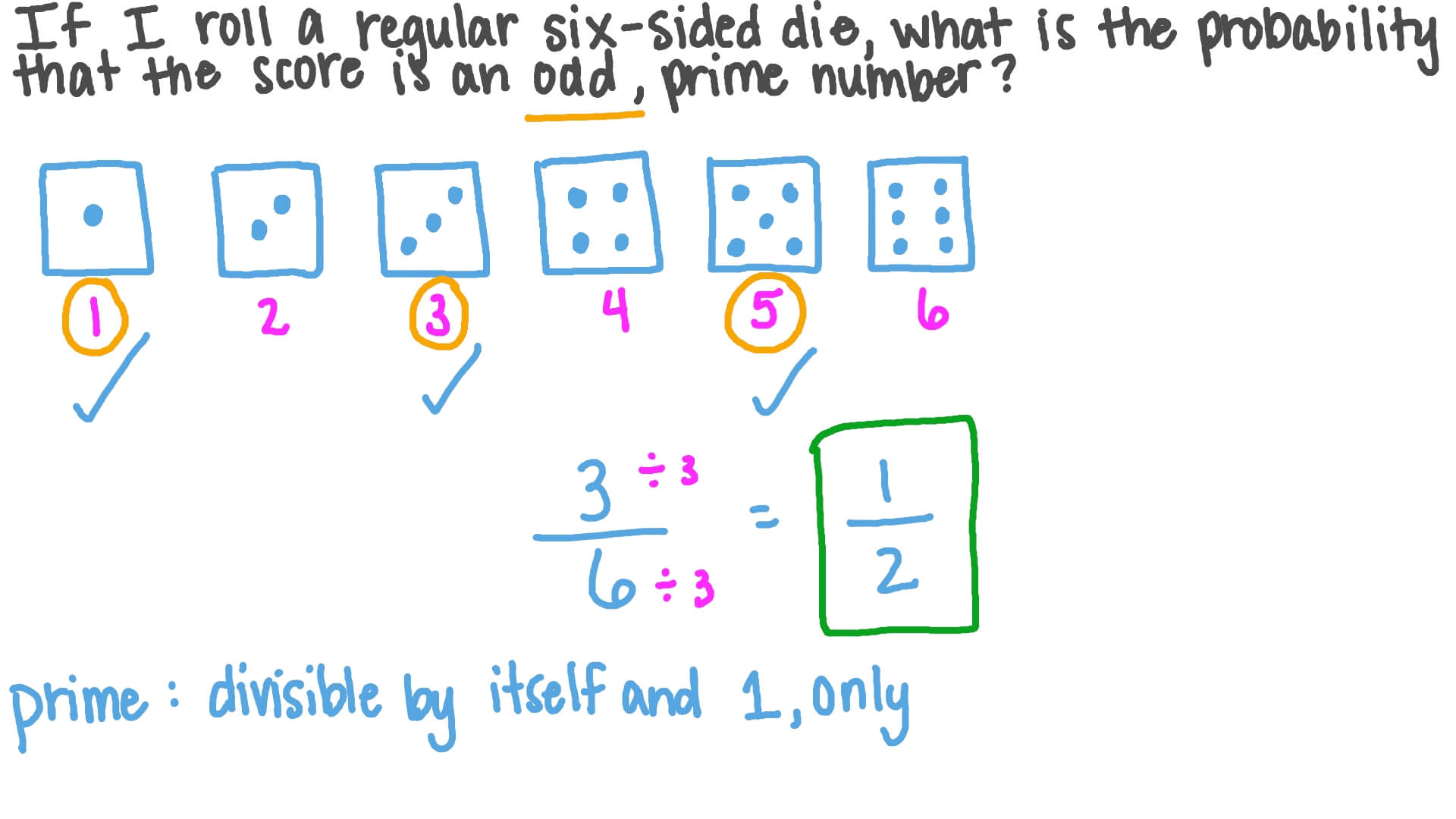 Question Video Dice Experiments Finding The Probability Of Scoring An