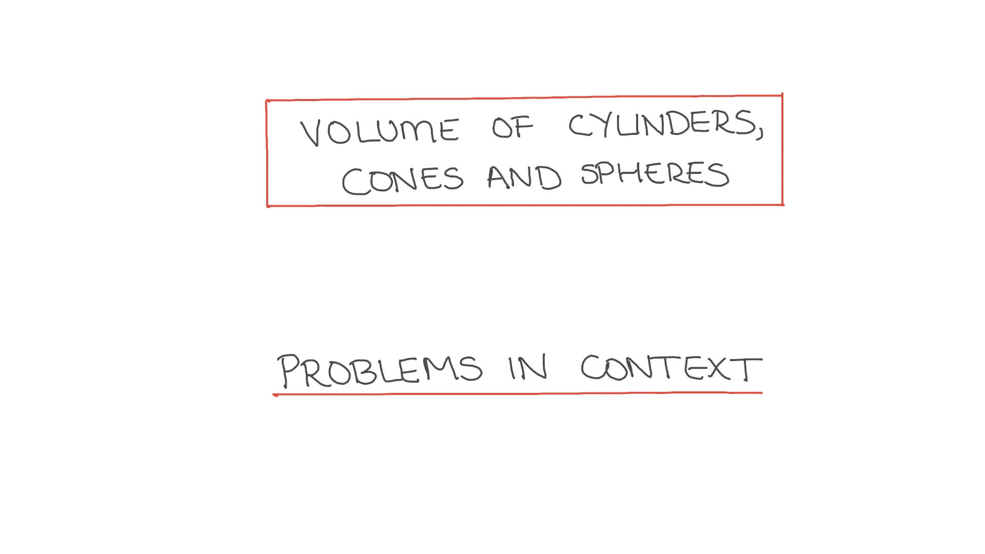Video: Volume of Cylinders, Cones and Spheres - Problems in Context | Nagwa