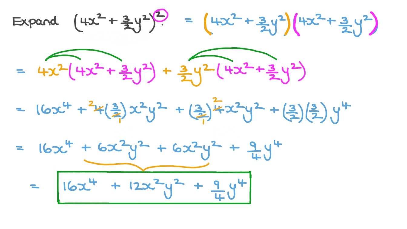 Question Video Expanding An Algebraic Expression Using Algebraic