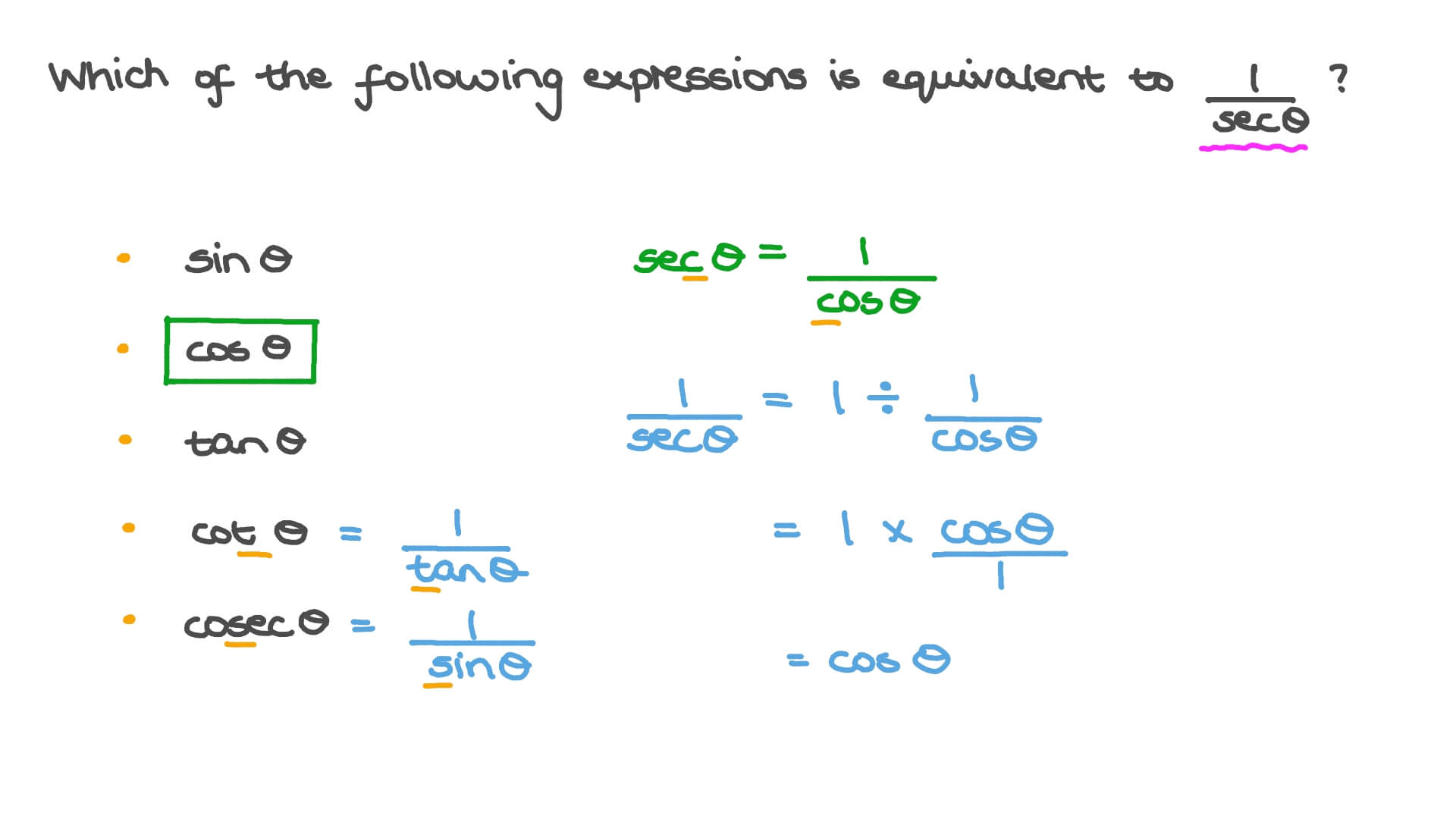 ion Video Writing Trigonometric Functions In Terms Of Others Nagwa