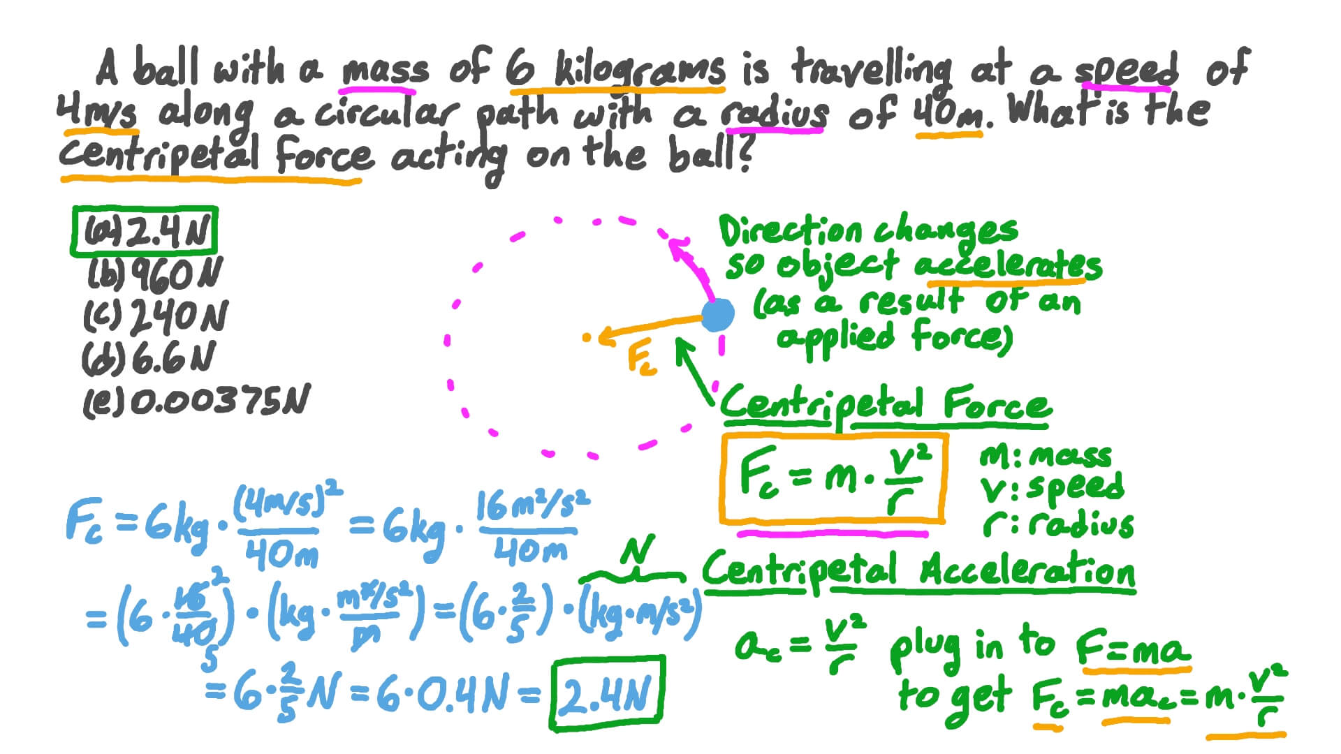 Video: Finding the Centripetal Force Acting on an Object | Nagwa