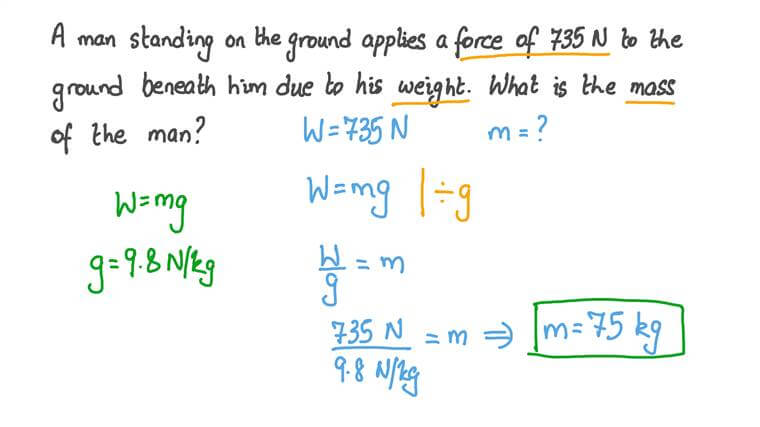 Lesson: The Relationship between Mass and Weight | Nagwa