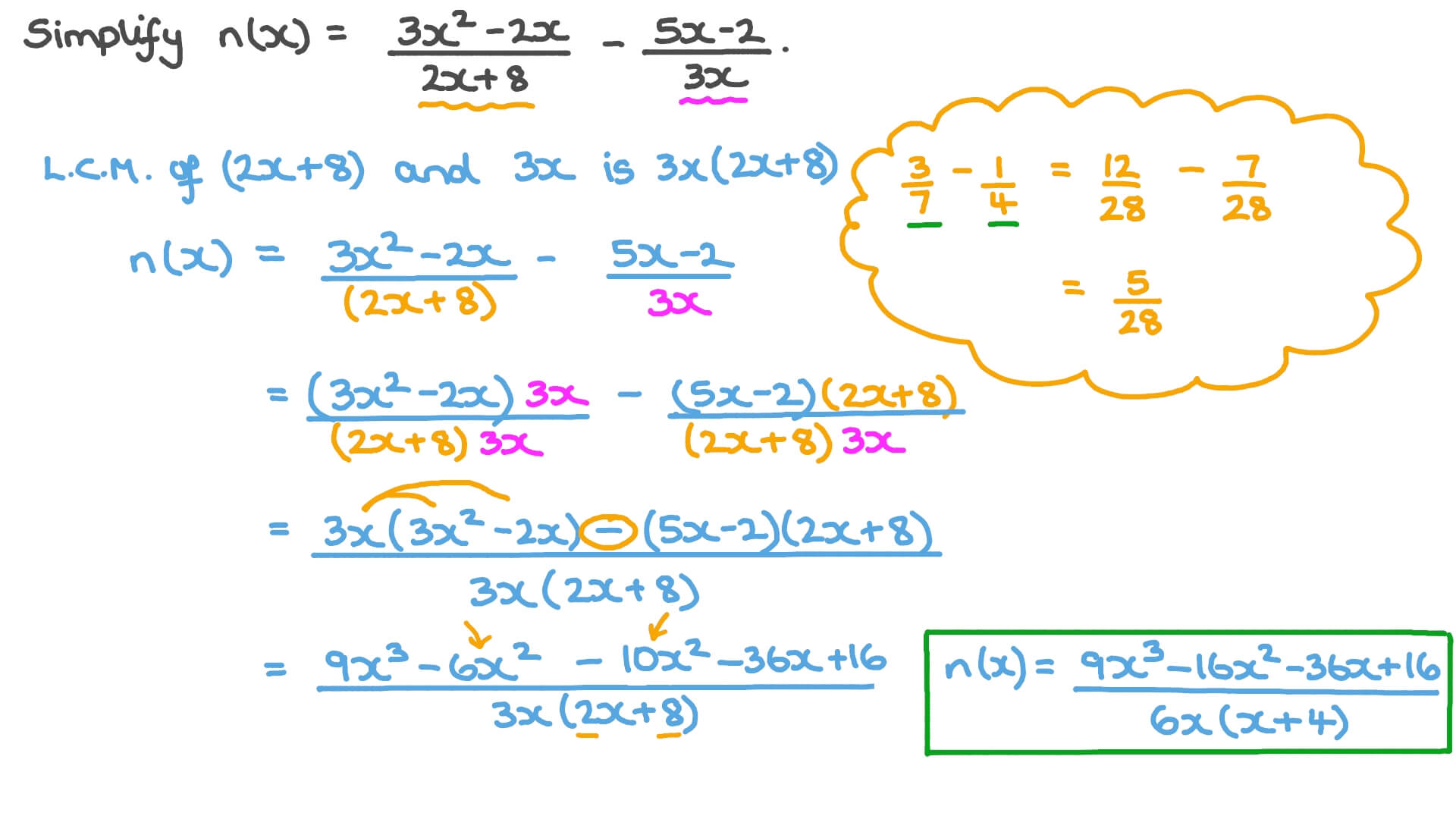 Question Video Simplifying Rational Functions Nagwa