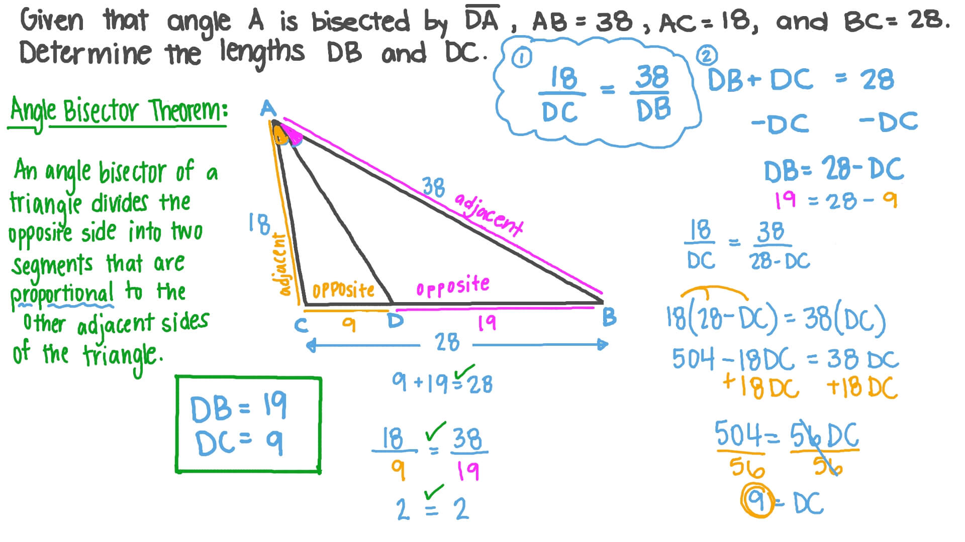 Question Video Finding Unknown Side Lengths In A Triangle Using The