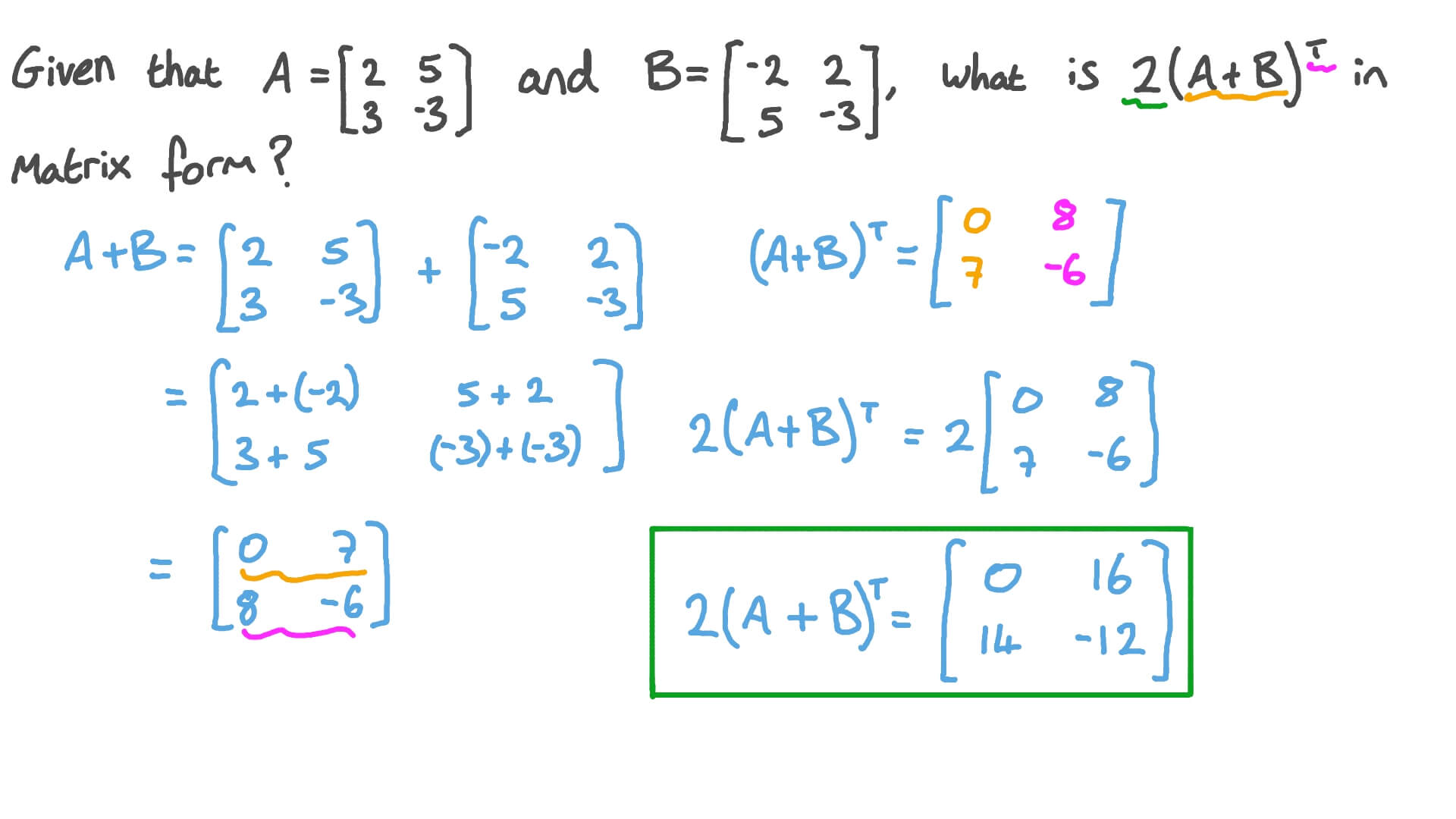 ion Video Finding A Scalar Multiple Of The Transpose Of A Sum Of 