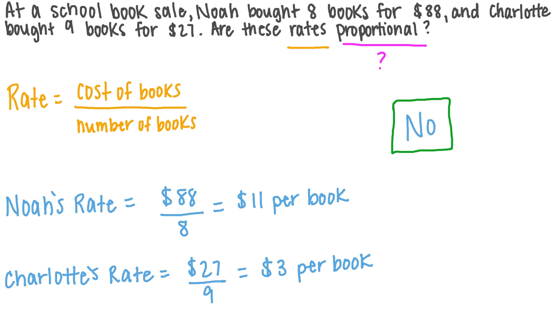 Question Video: Deciding Whether Two Quantities Are in a Proportional ...