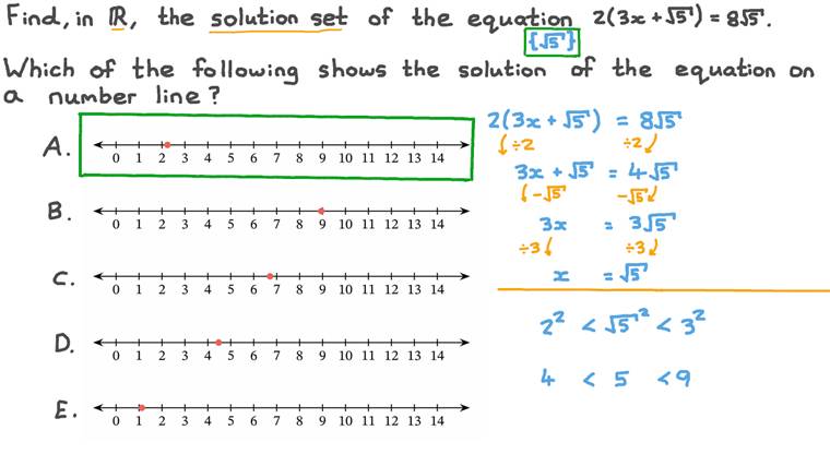 Lesson: Solving Linear Equations over the Real Numbers | Nagwa