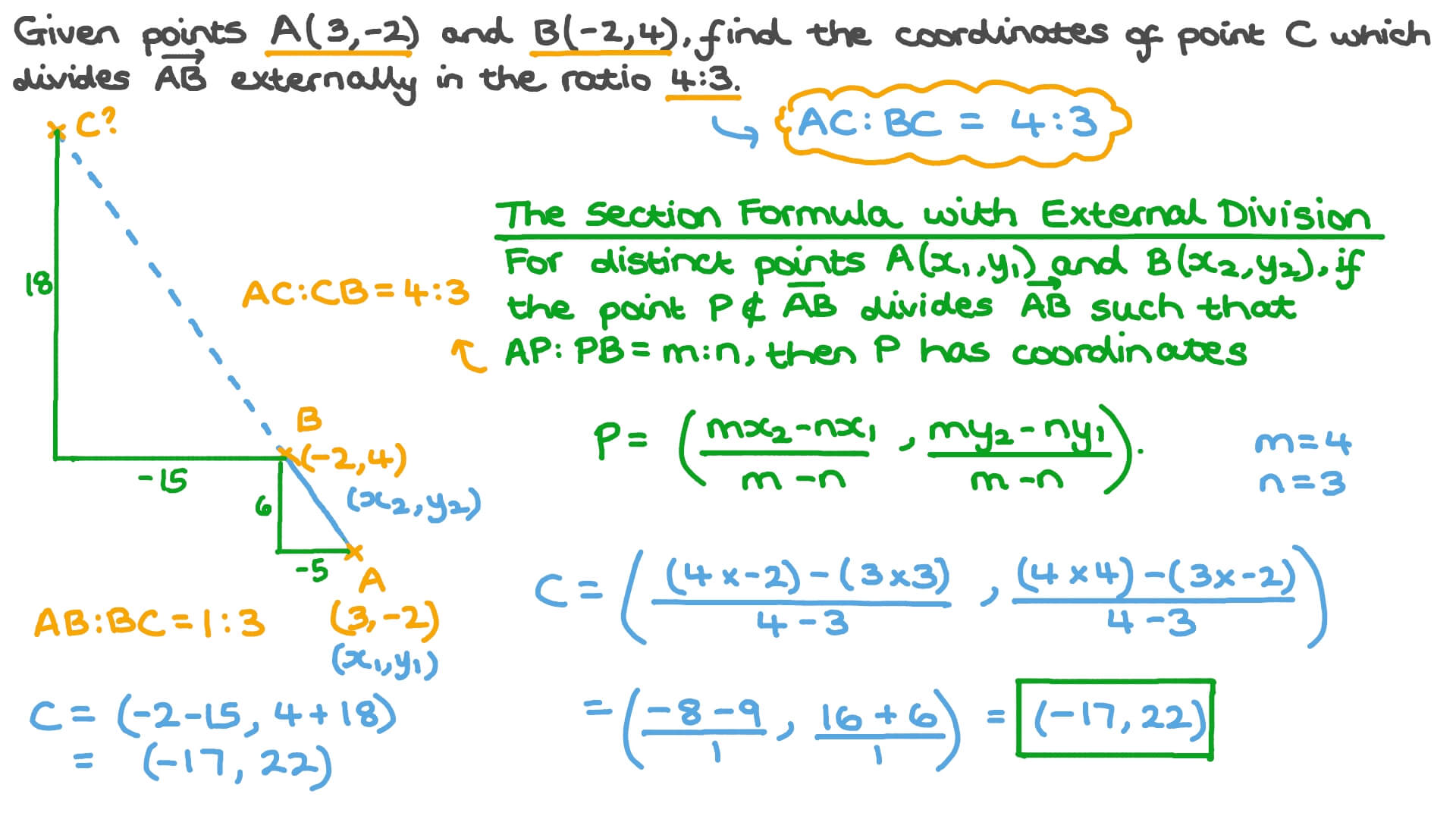 ion Video Finding The Coordinates Of A Point That Divides A Line