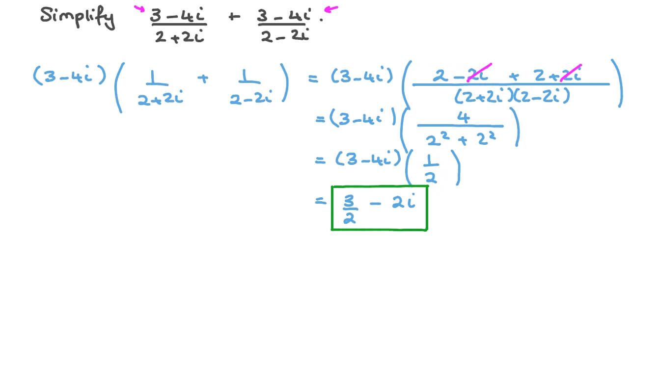 Question Video: Simplifying Expressions with Complex Numbers | Nagwa