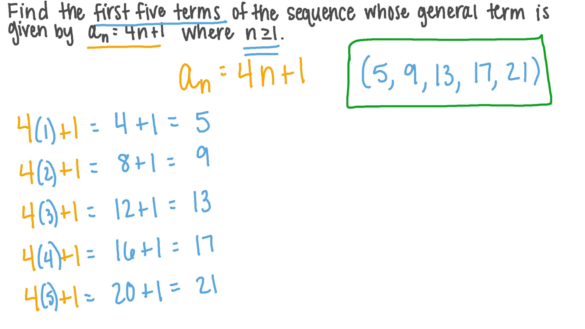 ion Video Finding The Terms Of A Sequence Given Its General Term 