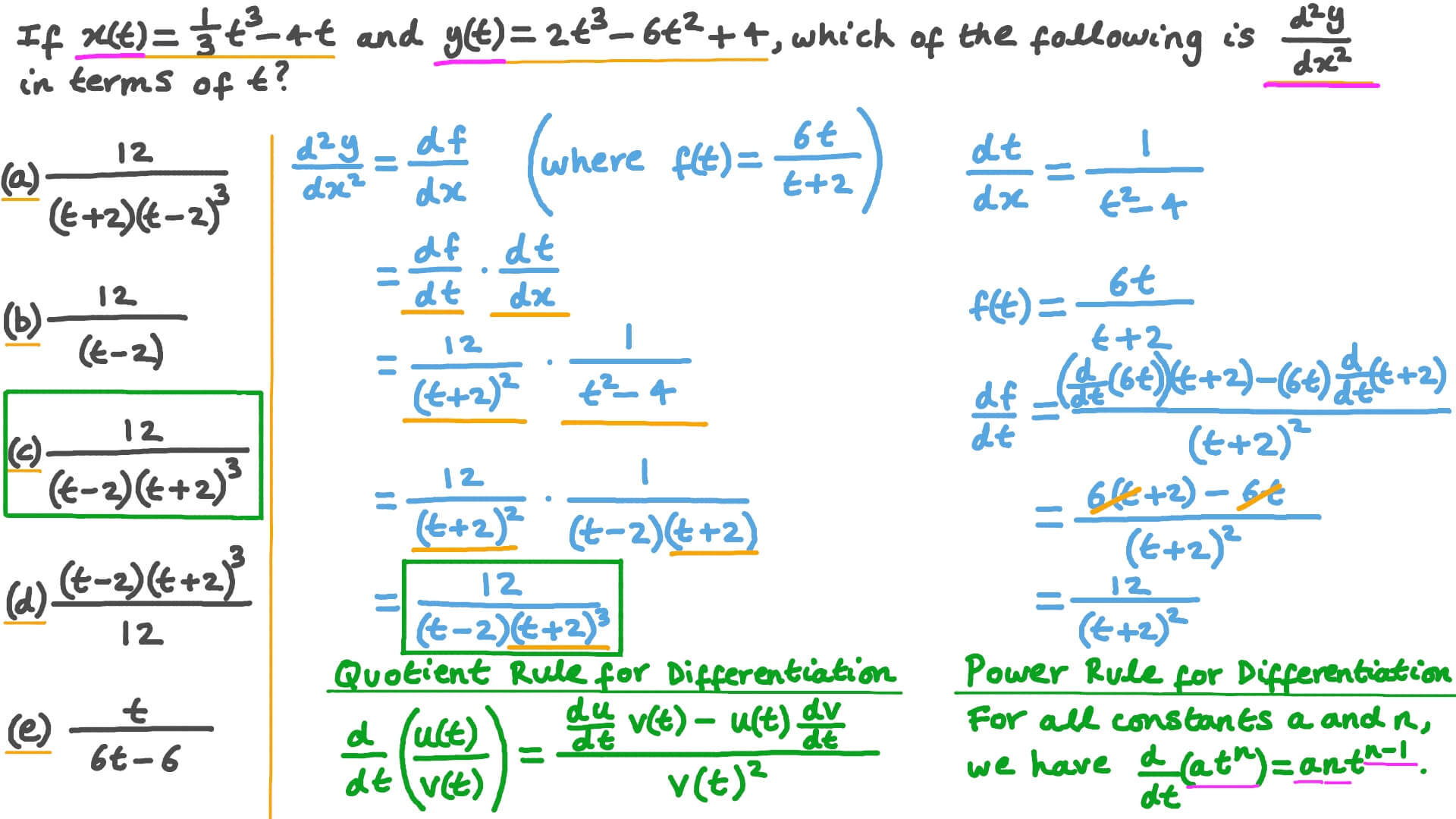 Video: Finding the Second Derivative of a Curve Represented by Two ...