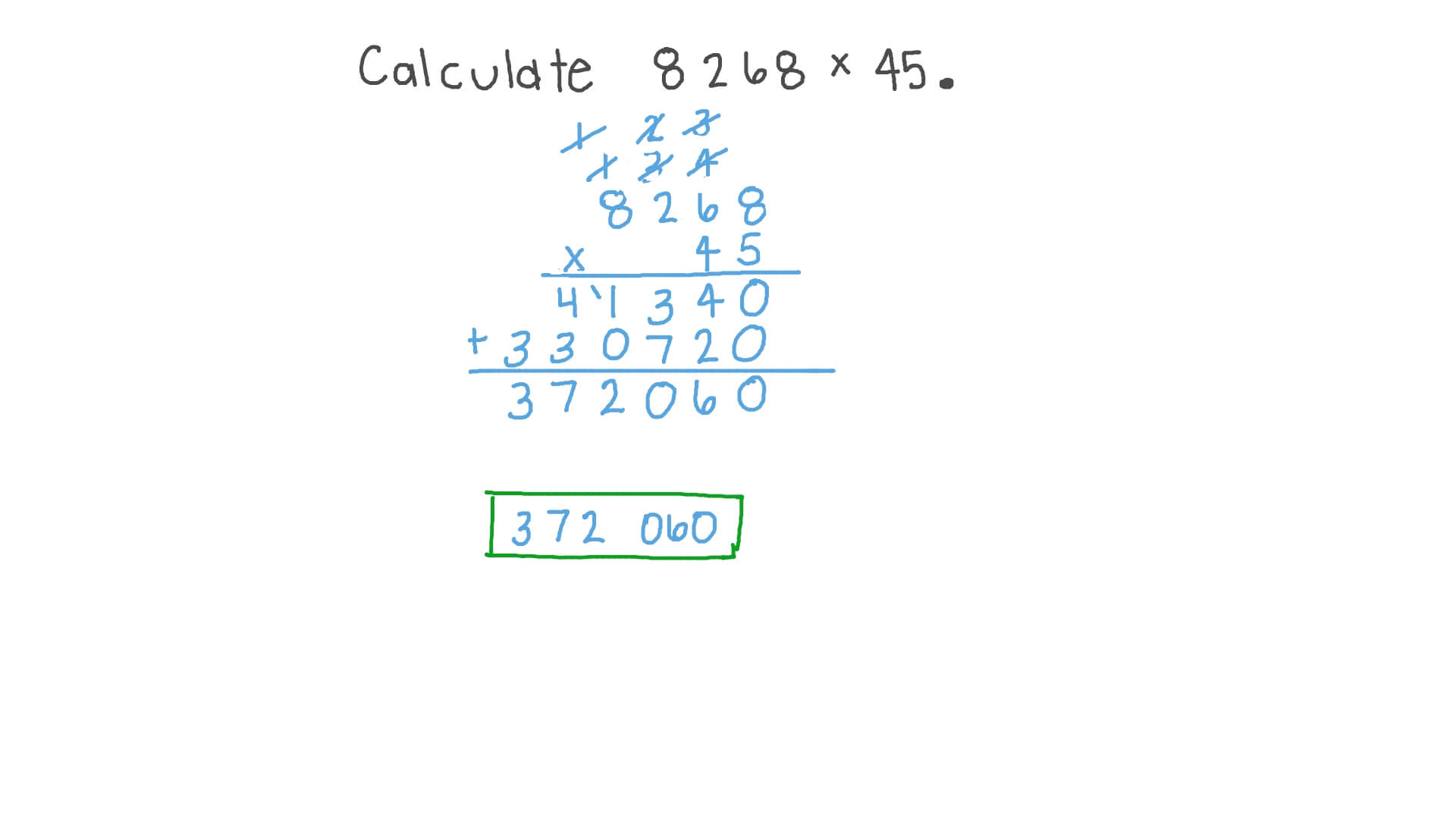 Question Video: Multiplying a Multidigit Number by a Two-Digit Number | Nagwa