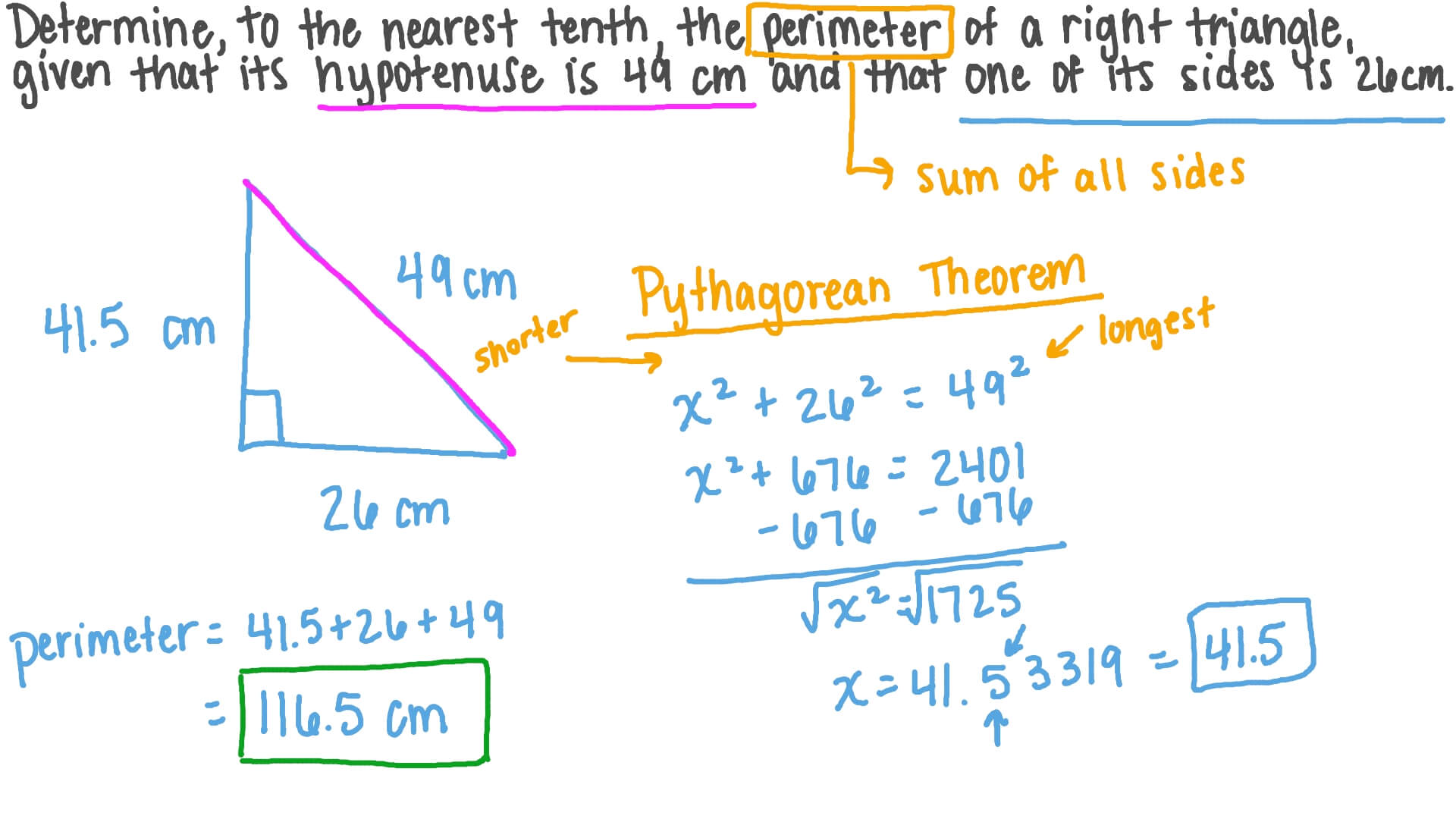 ion Video Applying The Pythagorean Theorem To Solve Problems Nagwa