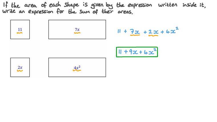 Lesson: Simplifying Expressions: Combining Like Terms | Nagwa