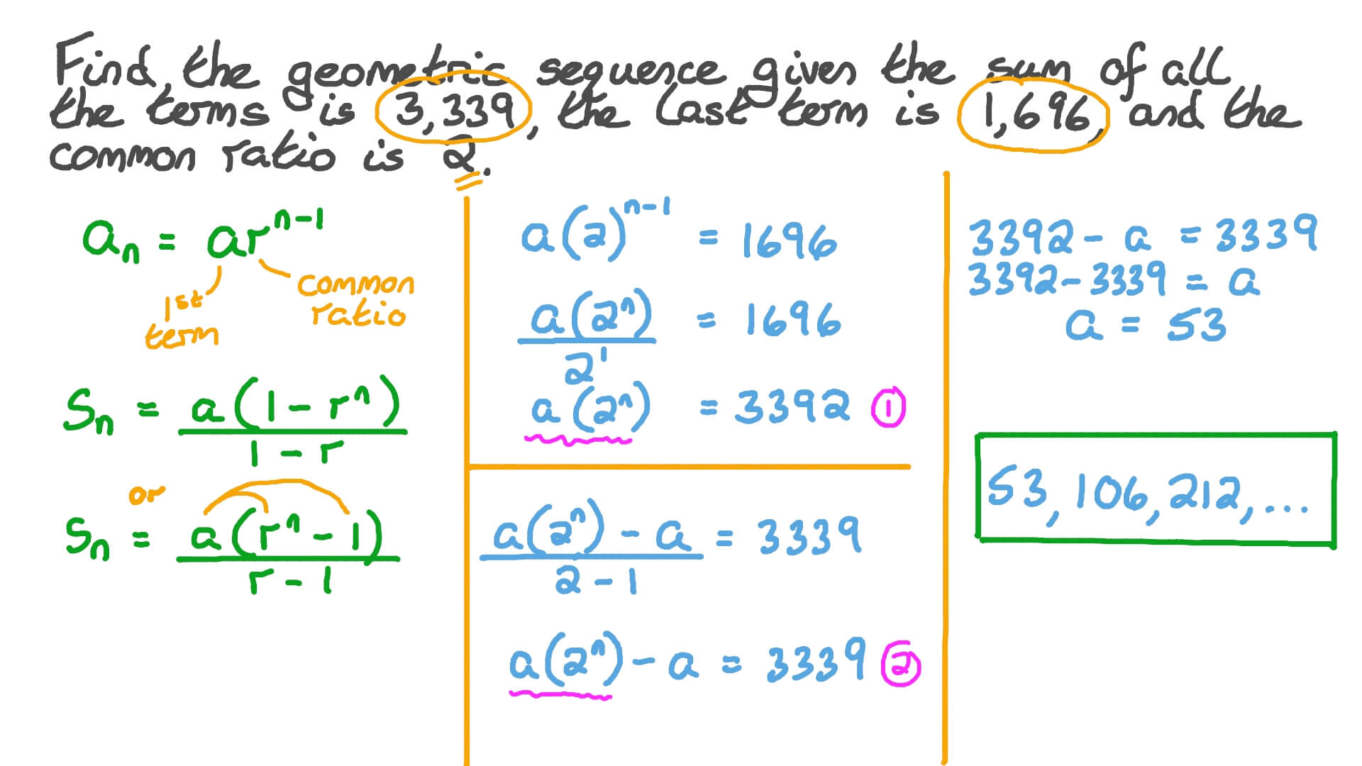 ion Video Finding The Geometric Sequence Given Its Last Term 