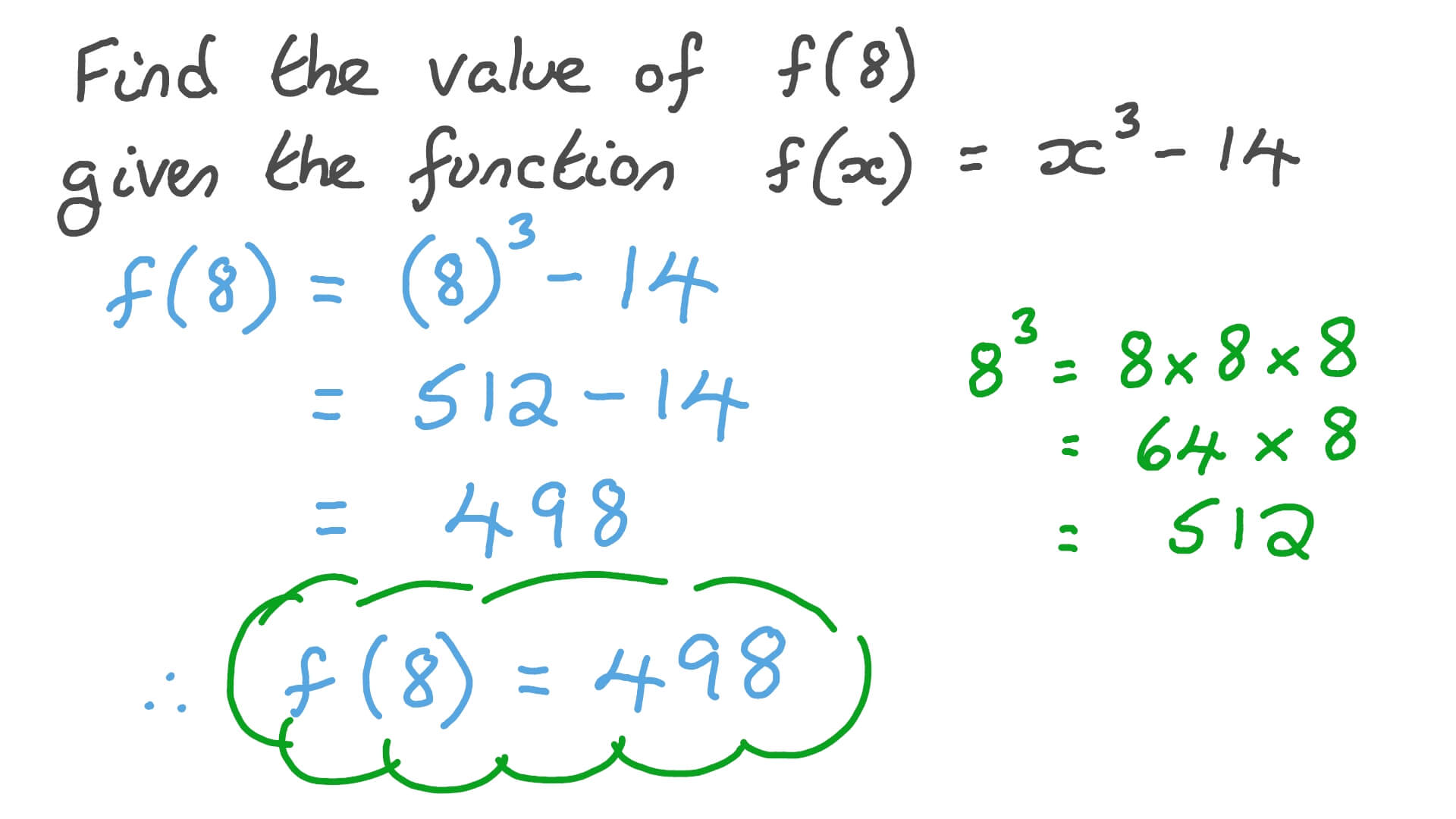 Question Video: Evaluating Cubic Functions | Nagwa
