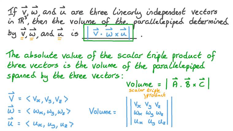 Lesson: Scalar Triple Product | Nagwa