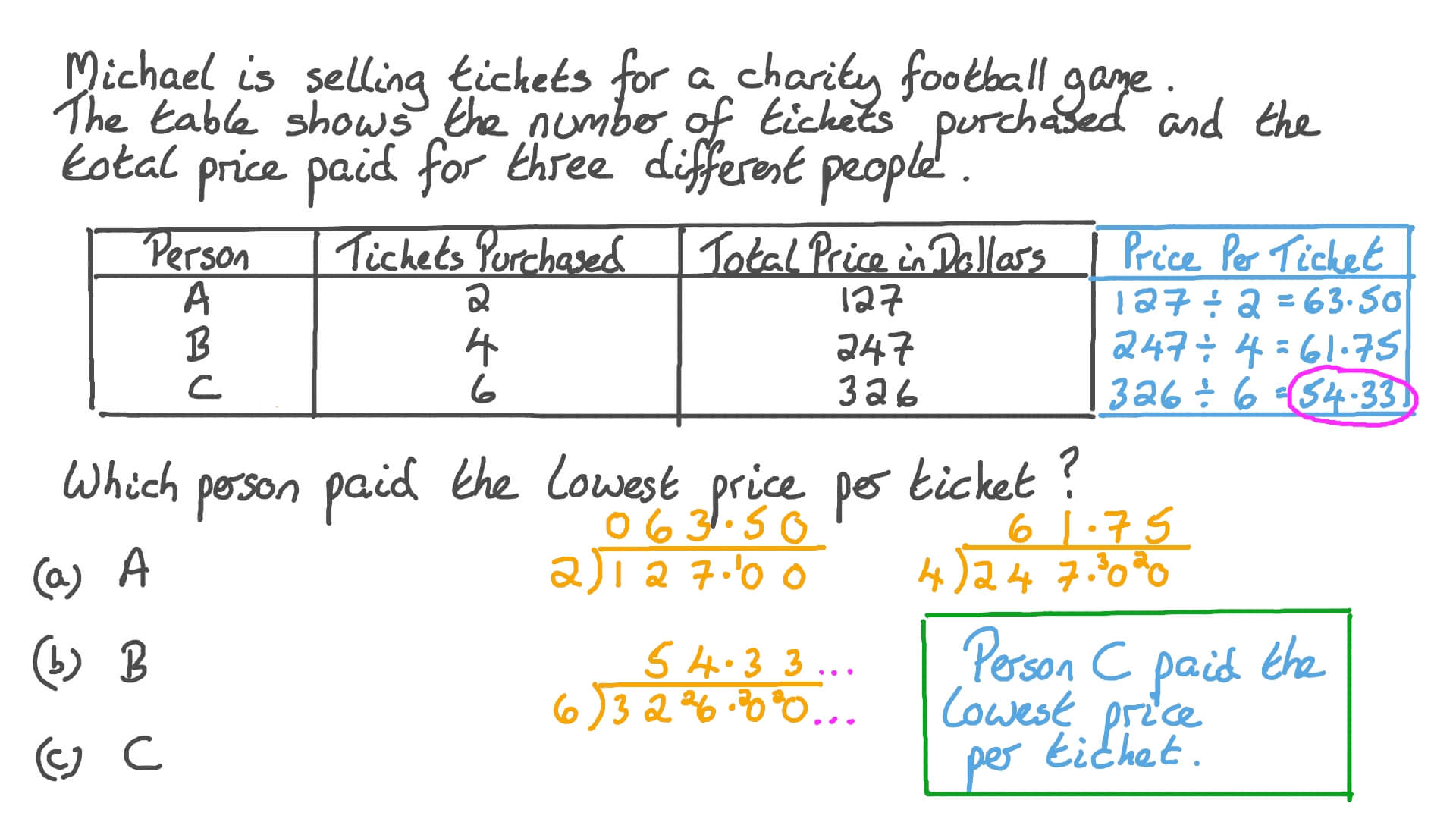Question Video: Using Unit Rate to Compare Elements | Nagwa