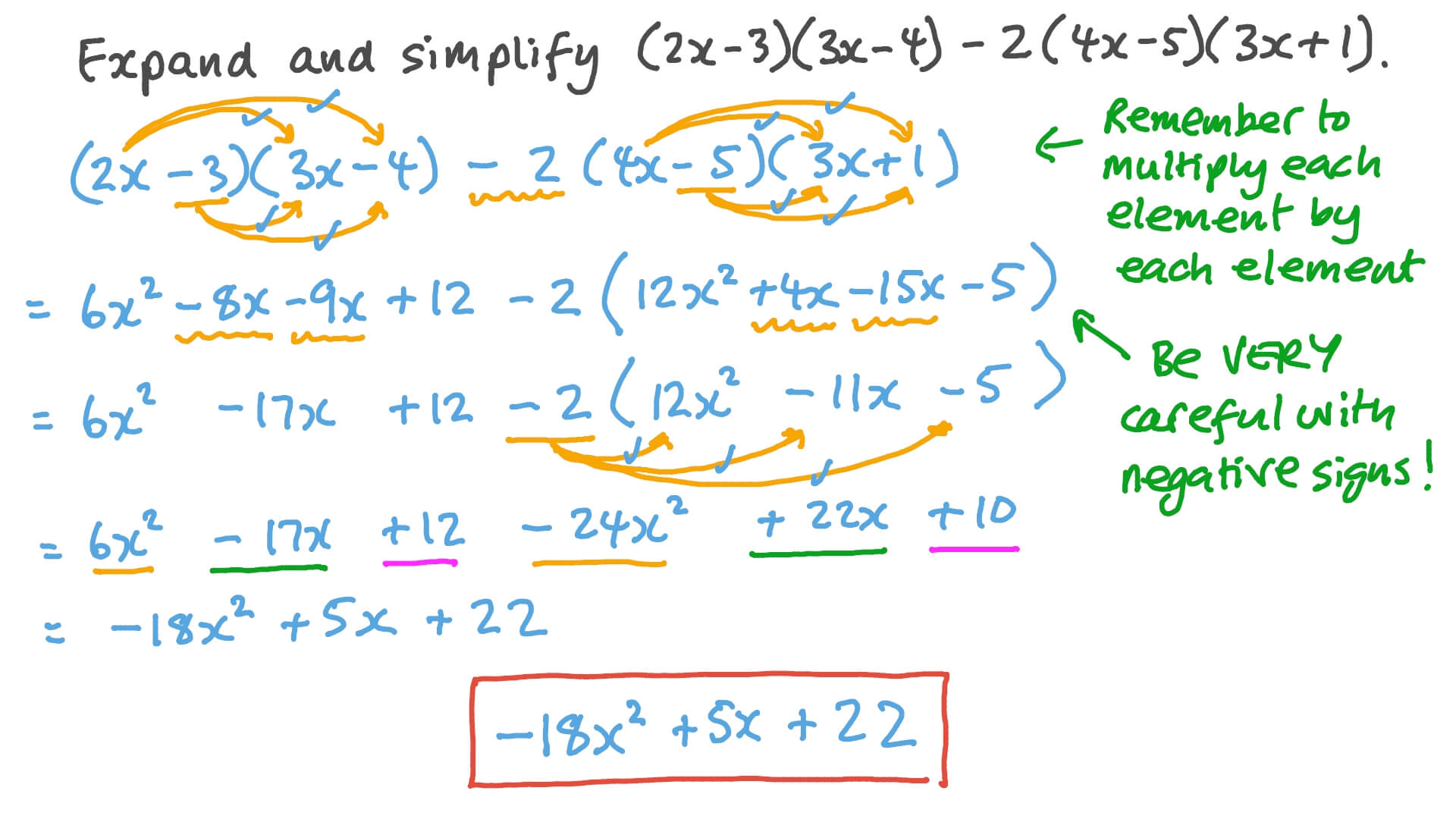 ion Video Expanding And Simplifying Algebraic Expressions Nagwa
