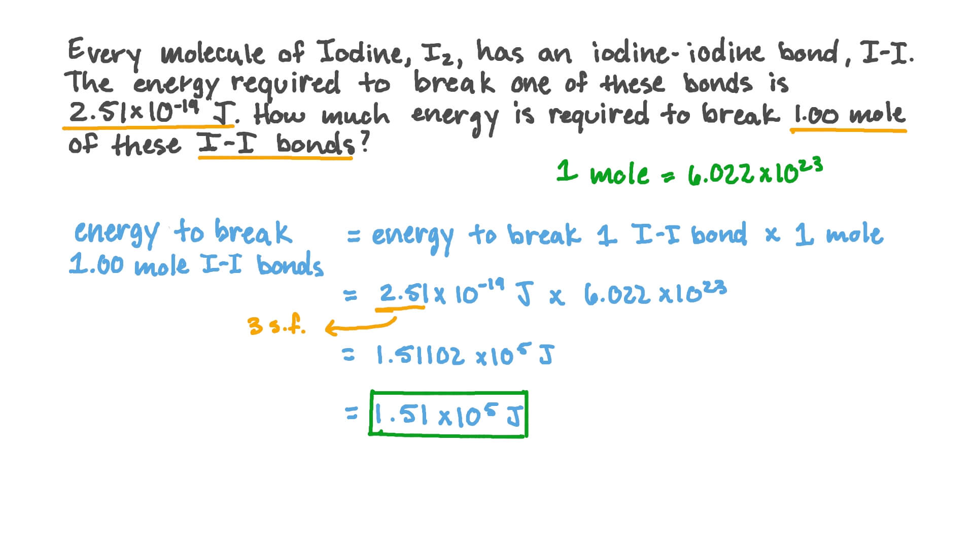 Question Video Converting Between Energy Per Molecule And Energy Per