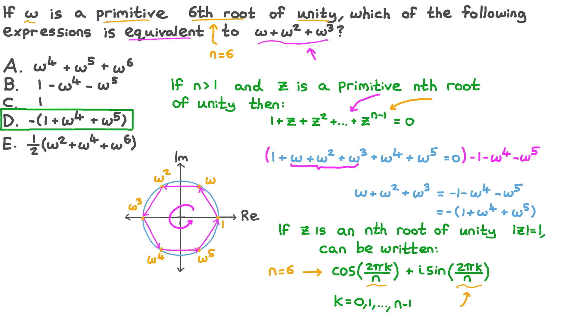 ion Video Summing Powers Of Primitive Roots Of Unity Nagwa