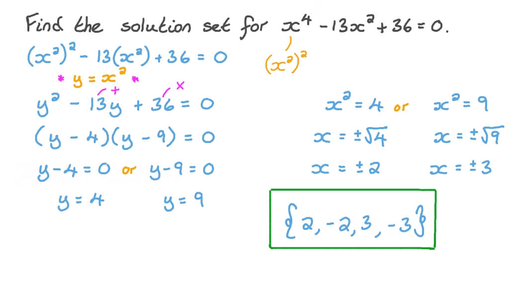 Question Video Solving A Quadratic Like Equation By Factoring Nagwa