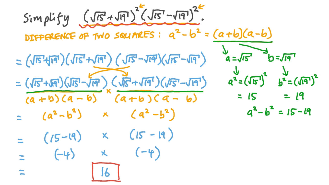 Question Video: Simplifying Expressions That Include Radicals and ...