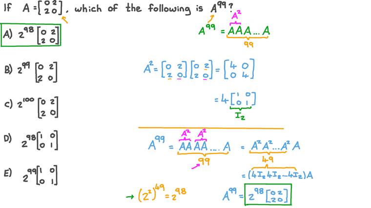 Lesson: Power of a Matrix | Nagwa