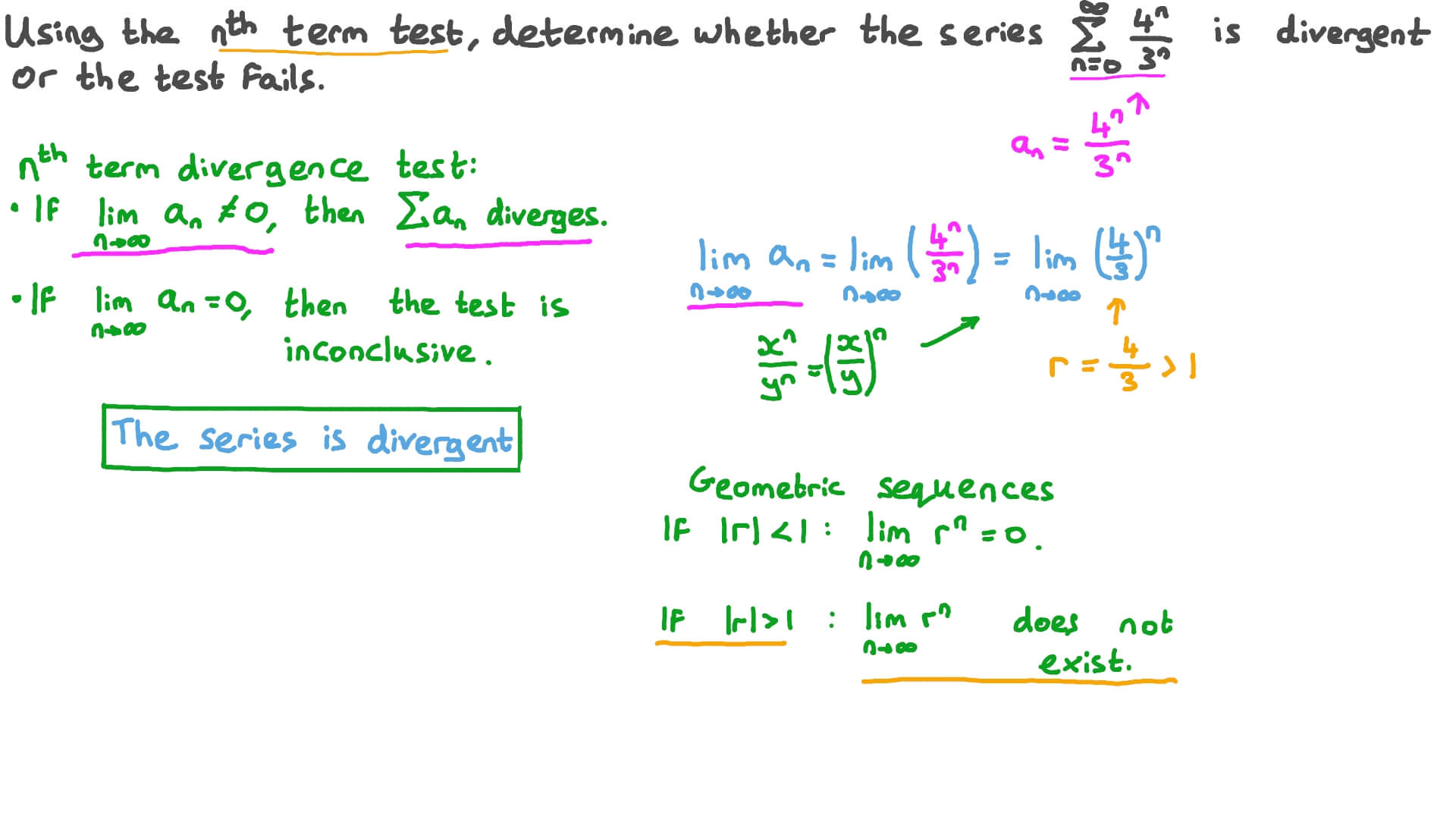 ion Video Determining If A Given Series Is Divergent Using The 