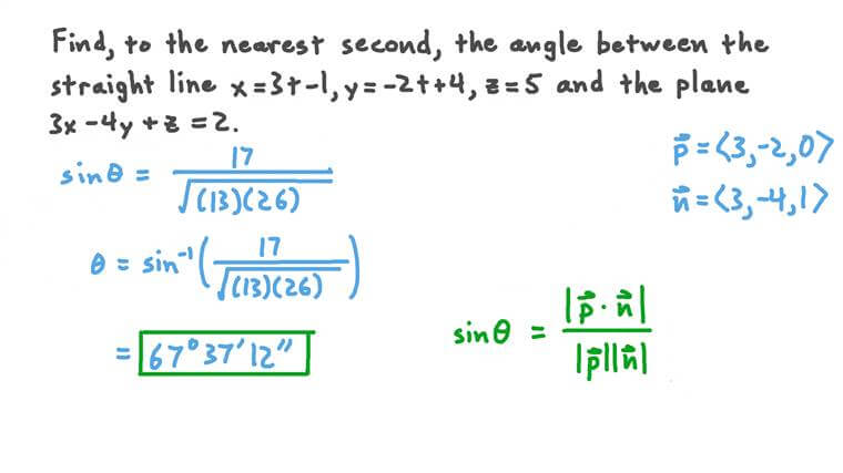 Lesson: The Angle between Two Planes and between a Plane and a Straight ...