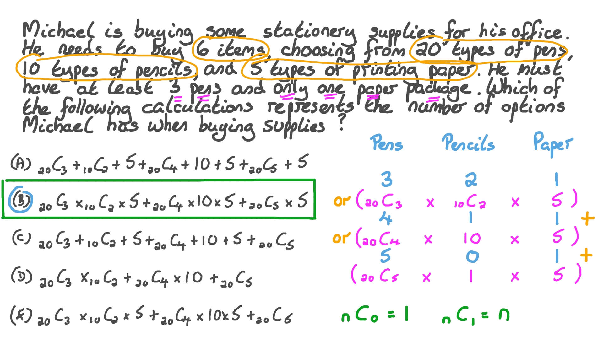 Question Video Using The Addition Rule Of Counting Principles Nagwa