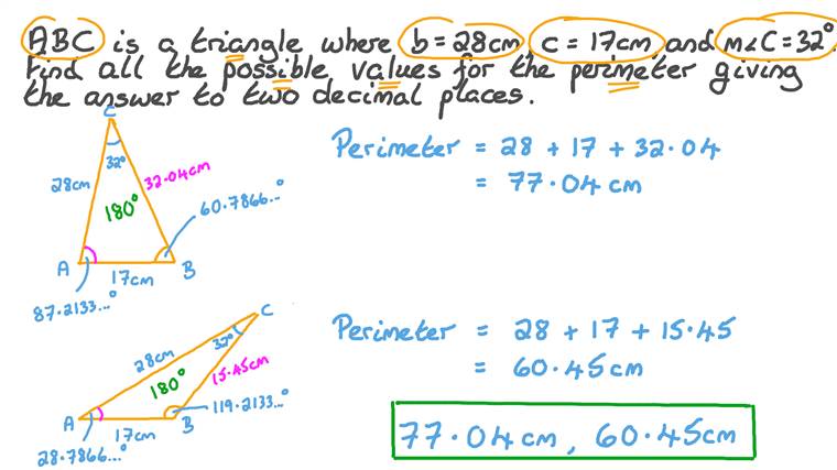 Lesson: Ambiguous Case of the Law of Sines | Nagwa