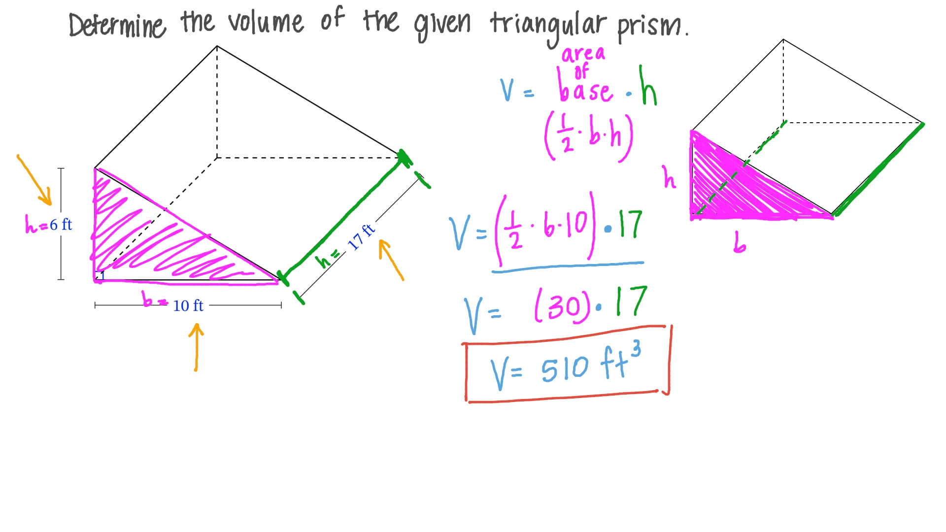 ion Video Finding The Volume Of A Triangular Prism Nagwa