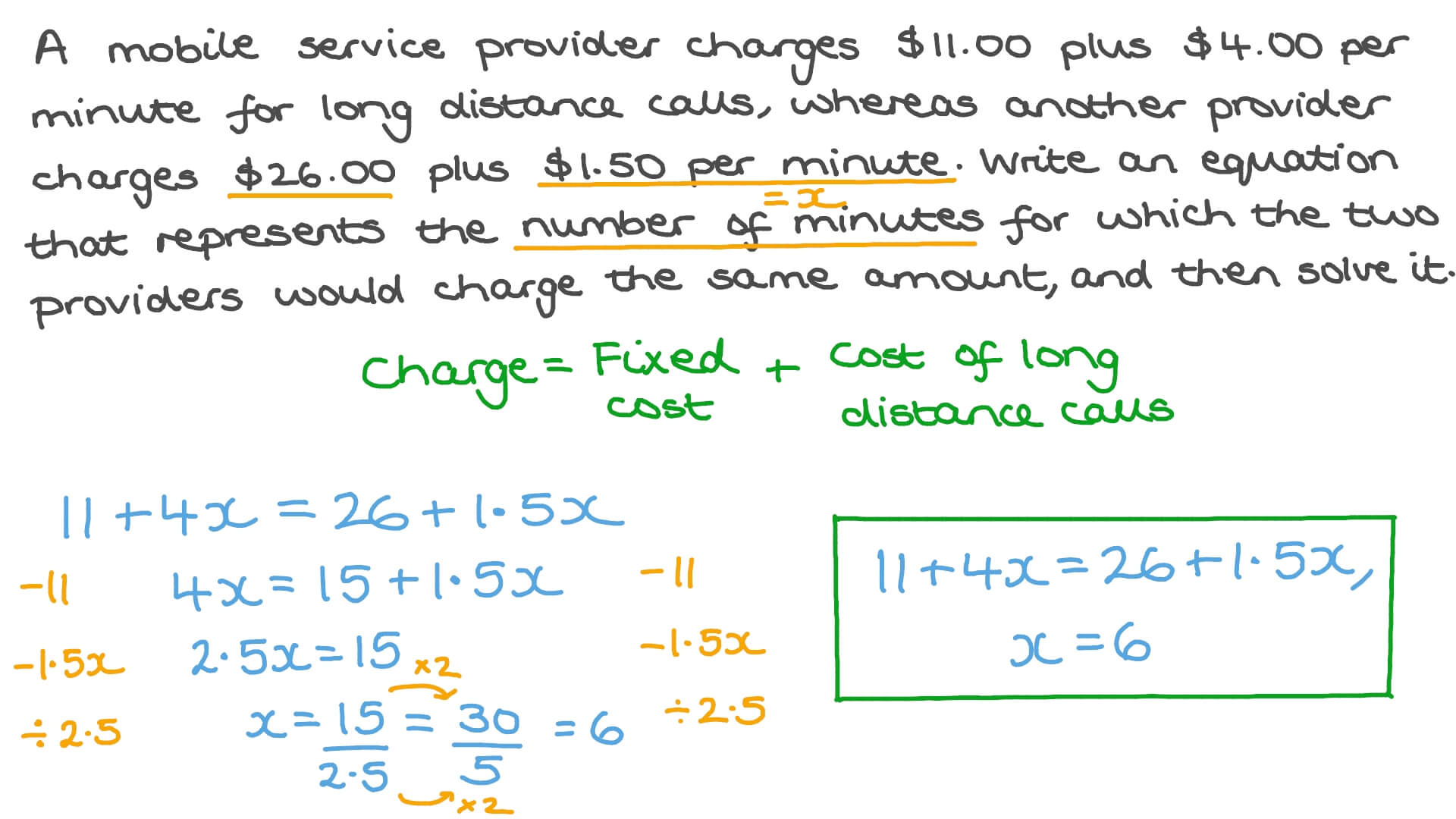 Question Video: Writing and Solving Linear Equations in Word Problems ...