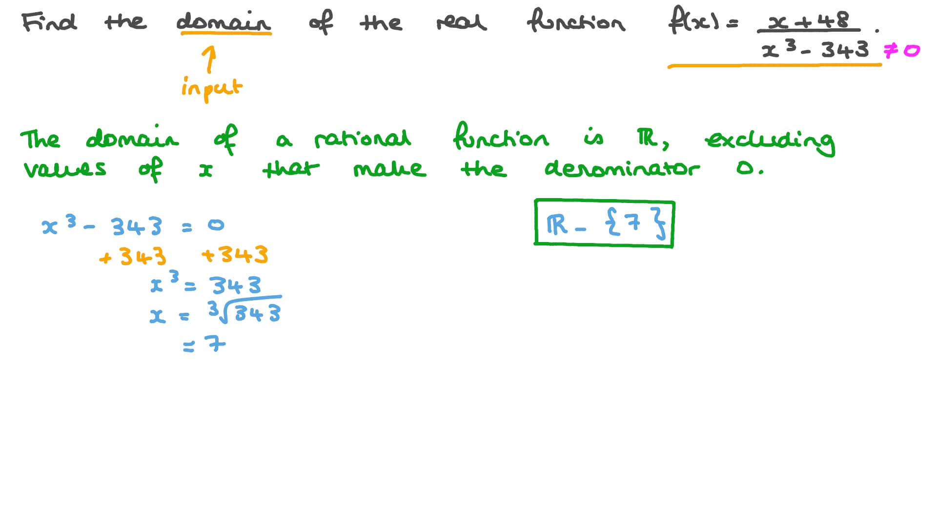 ion Video Determining The Domain Of A Rational Function Nagwa
