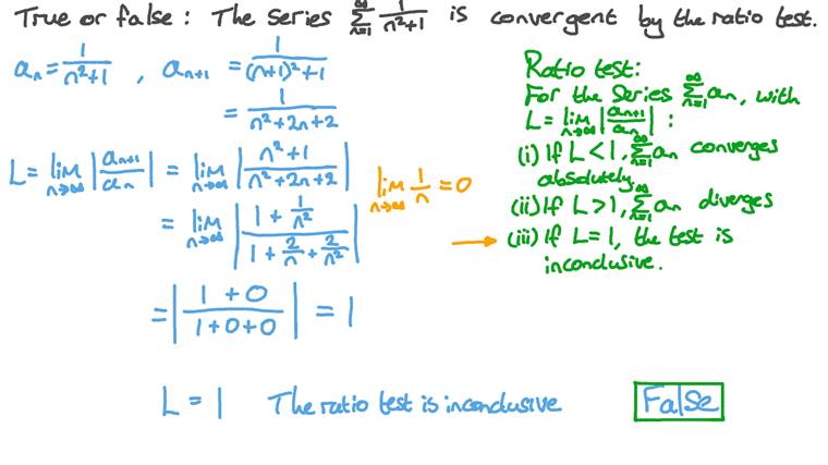 Lesson: Ratio Test | Nagwa
