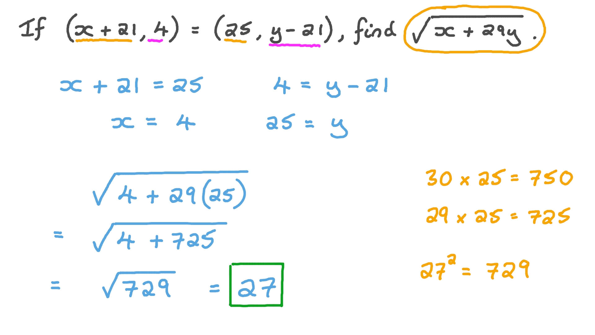 Question Video Evaluating Algebraic Expressions After Solving Linear