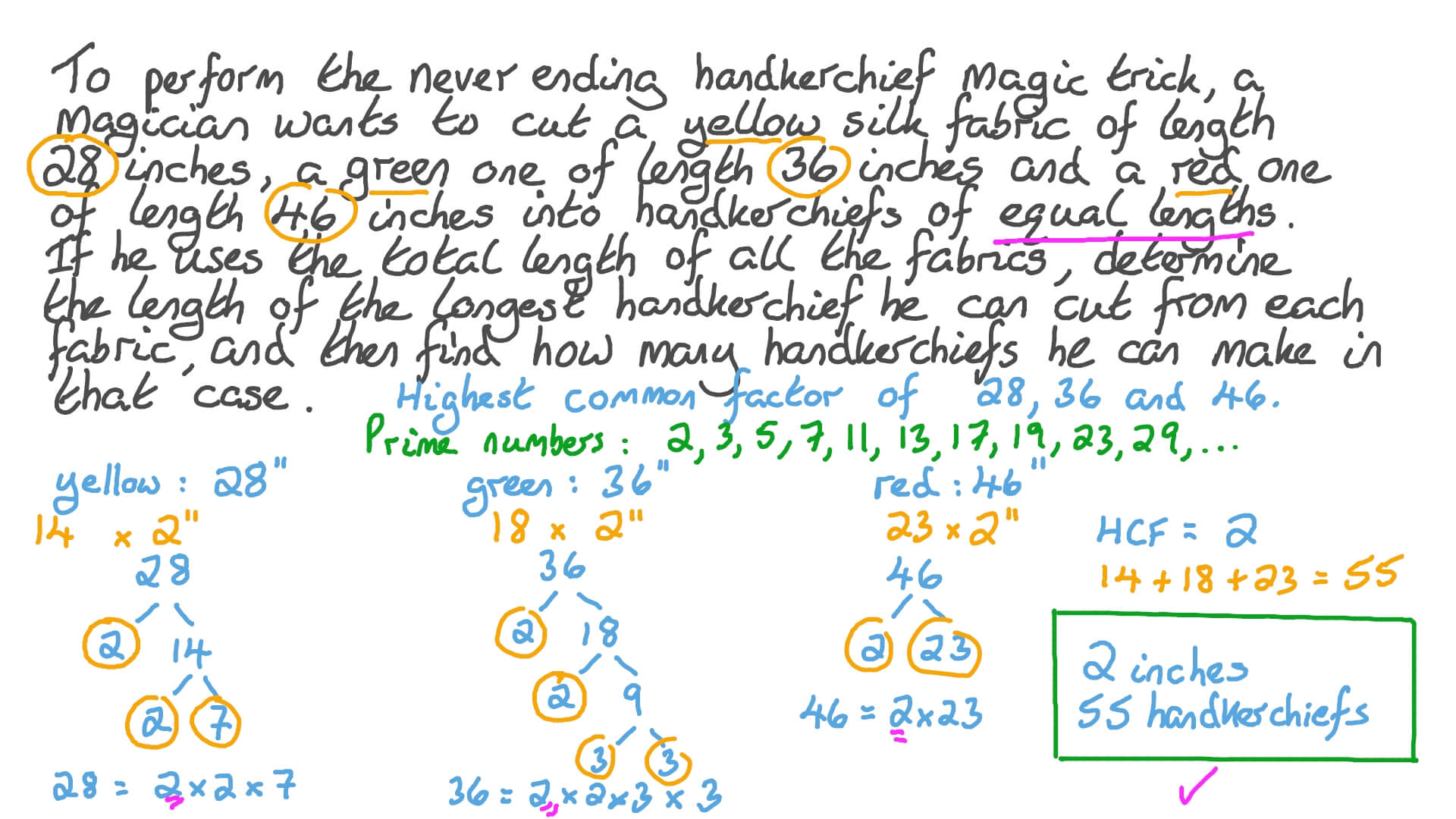 Question Video Solving Word Problems Involving The Highest Common 