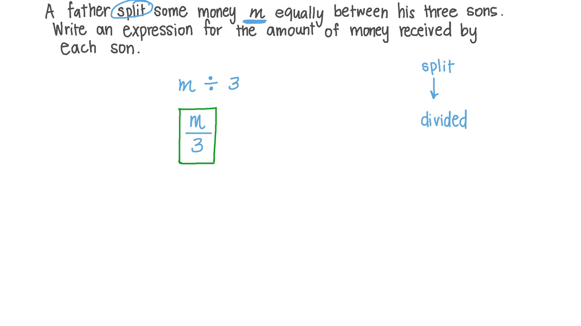 Question Video Converting Words To An Algebraic Expression In A Word Question Video Converting Words To An Algebraic Expression In A Word
