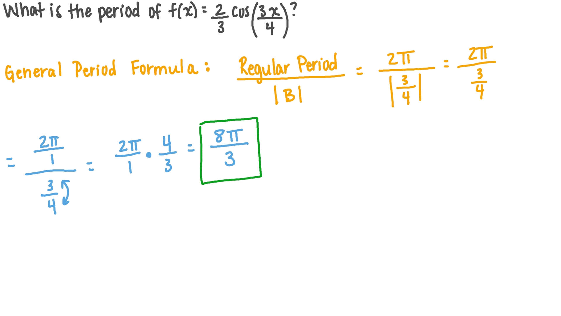 Question Video: Encontrando o Período de Funções Trigonométricas | Nagwa