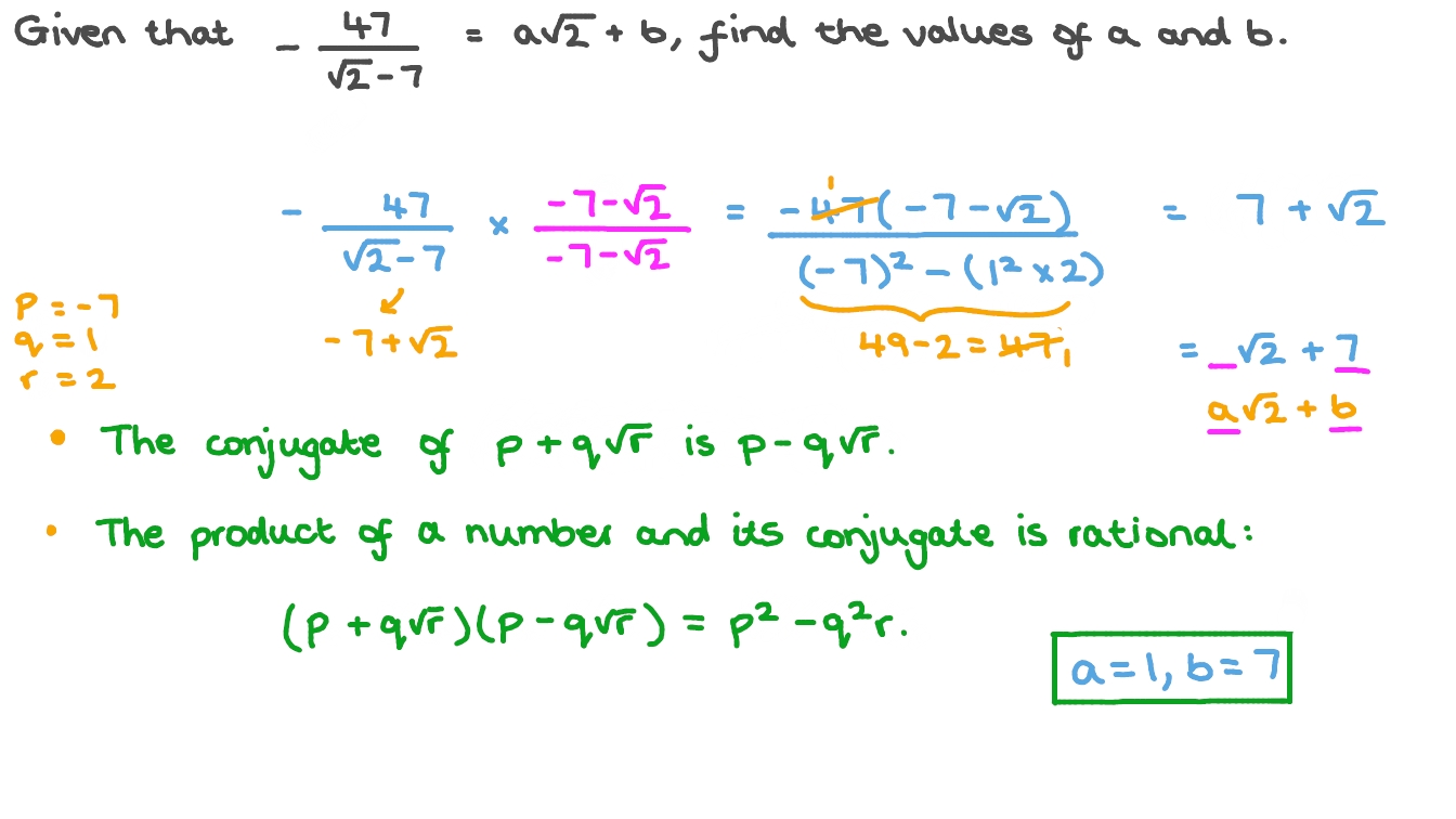 Question Video: Simplifying Rational Numerical Expressions Using Rationalization to Find the ...
