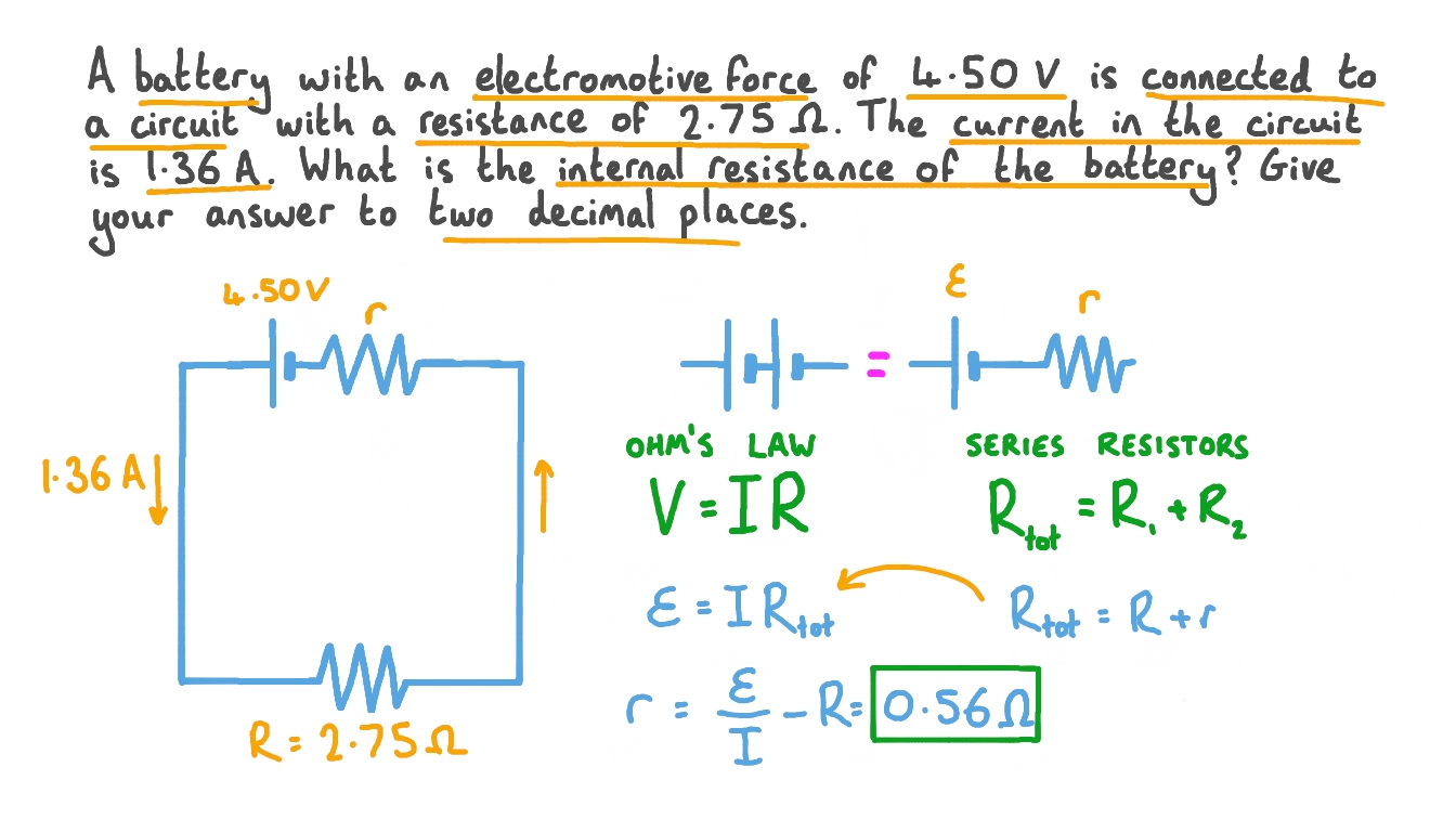 ion Video Determining The Internal Resistance Of A Battery Nagwa