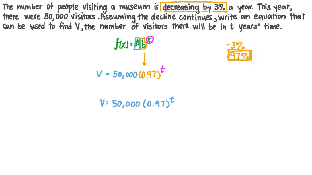 Question Video: Creating Exponential Equations in Two Variables | Nagwa