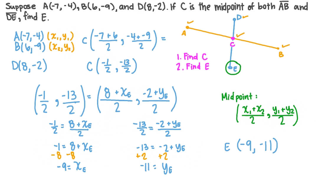 ion Video Finding The Coordinates Of Points Using The Midpoint